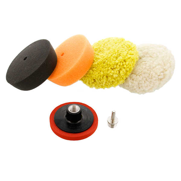 3 inch Buffing Pads Kit with 4 Pads Backing Plate 1 4 inch Drill Ad